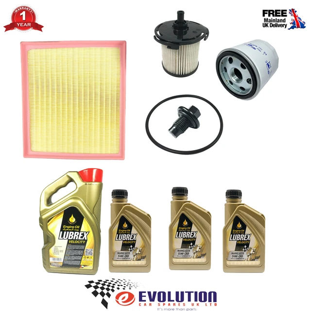 SERVICE KIT OIL Air Fuel Filter SumPlug 7L 5W30 Engine Oil Fits Ford ...