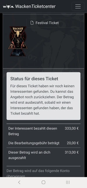 WACKEN KARTE 2024 Open Air WOA 2024 Ticket 31.07.2024 - 03.08.2024 EUR ...