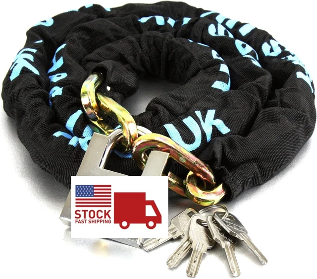 3 FEET BIKE Chain Lock Heavy Duty Anti Theft Security Chain Lock w/4 ...