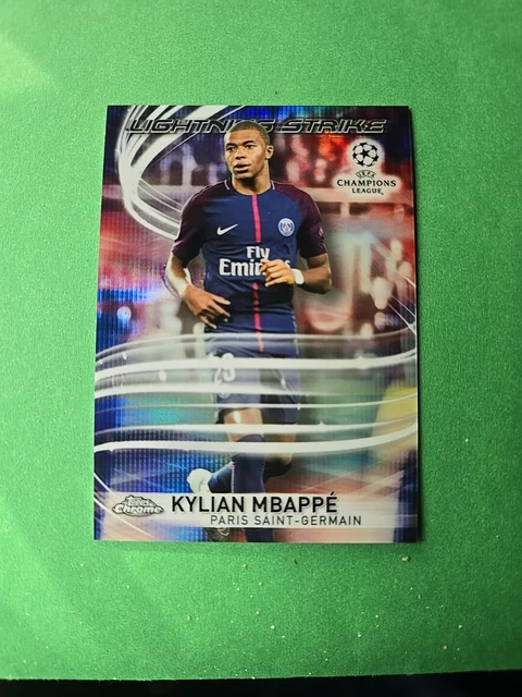 2017-18 UEFA CHAMPIONS Chrome Kylian MBappe Lightning Strike PSG EUR 5 ...