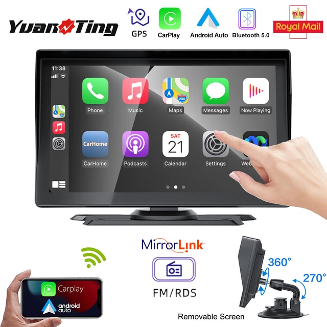 9& PORTABLE CAR Stereo Radio Wireless Apple Carplay/Android Auto For ...