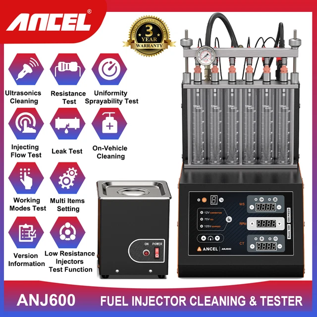 ULTRASONIC FUEL INJECTOR Cleaner Tester Sprayability Leak Test Cleaning ...
