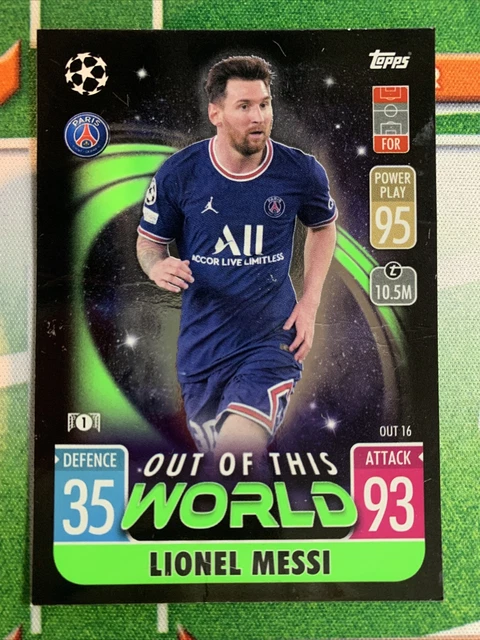 MATCH ATTAX EXTRA 2021/2022 Lionel Messi Out of this World Card. OUT 16 ...