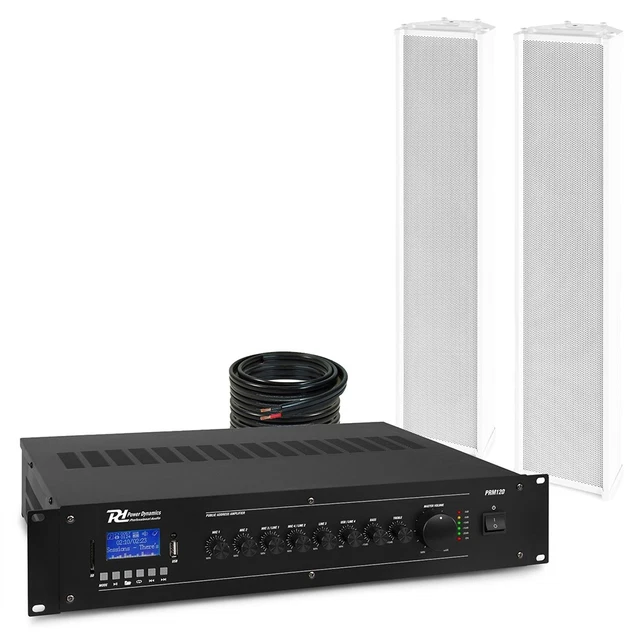 OCS5 OUTDOOR COLUMN Wall Speakers with 100V Mixer Amplifier - PA System ...