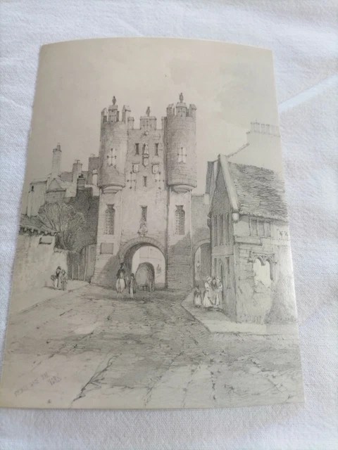VINTAGE POSTCARD - Pencil Drawing of Micklegate Bar, York - Unposted £2 ...
