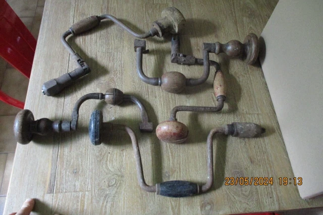 (5) ANCIEN OUTIL Serrurier Menuisier Charpentier Ancienne Perceuse ...