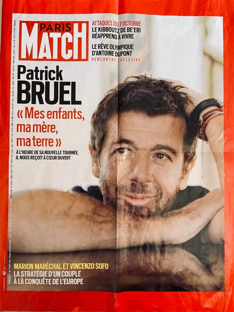 PATRICK BRUEL POSTER Paris Match 3905 Affiche Presse mars 2024 80 x 60 ...