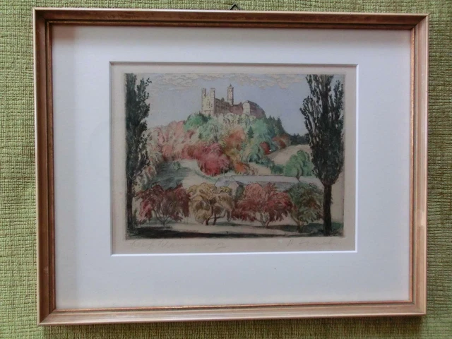 RUDOLF FUCHS ( Diez 1892 - 1985) Originalradierung Schloss Schaumburg ...