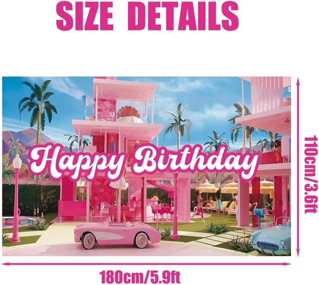 PINK PRINCESS BIRTHDAY Party Backdrop Banner, 5.9 X 3.6 Feet ...