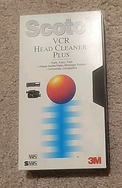SCOTCH 3M VCR VHS Head Cleaner Plus Video Cassette Tape Dry Cleaning ...