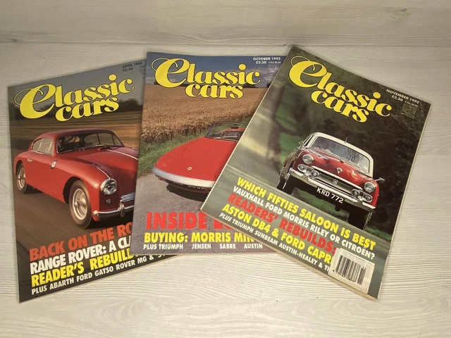 CLASSIC CARS MAGAZINE 1992 Vintage car mags Motor Sport Memorabilia £9. ...