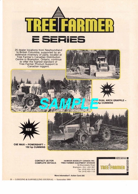 1980'S TREE FARMER C7 Logging Skidder Trade Magazine Print Ads (2) $14. ...
