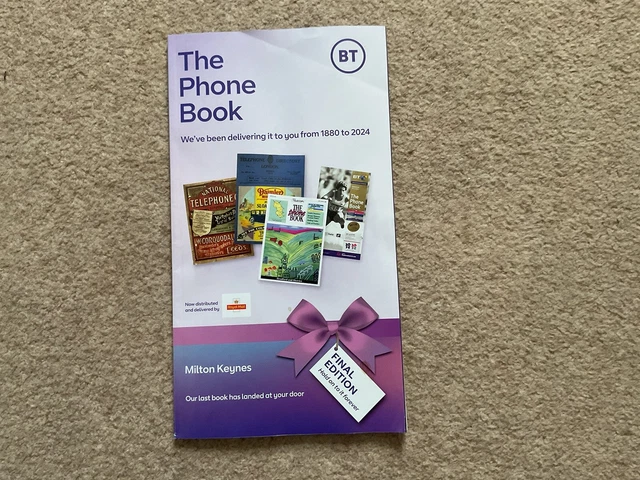 BT PHONE BOOK Final Edition Milton Keynes 2024 Collectible Memorabilia ...