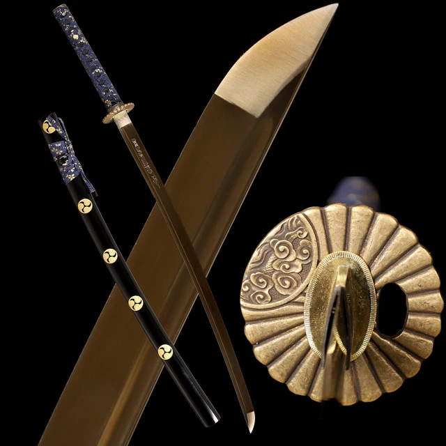 41'' DRAGON GOLD Blade Handmade Sharp Katana Japanese Samurai Sword ...