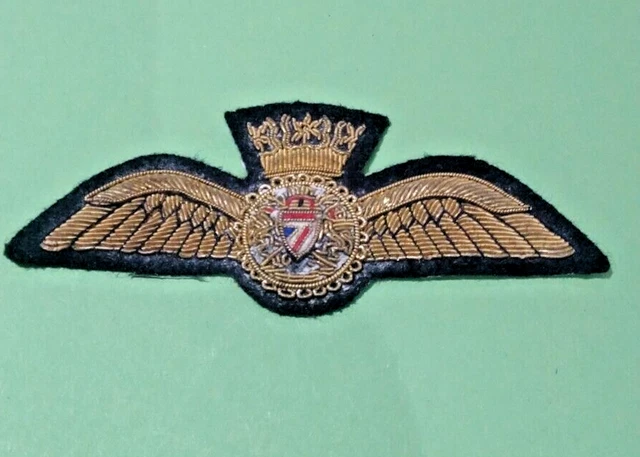 ORIGINAL BRITISH AIRWAYS Pilots Wing Gold Bullion Cloth Uniform Badge ...