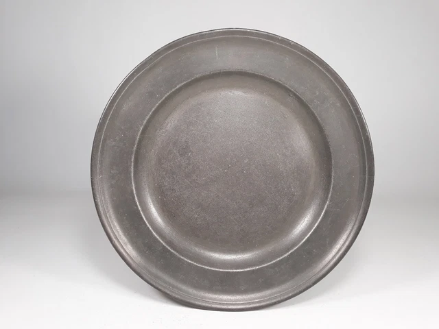 ASSIETTE ÉTAIN FIN XVIIIème / poinçon à identifier AKM / FRANCE / FRANC ...