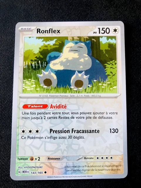 CARTE POKÉMON RONFLEX 143/165 Reverse EV3.5 Mew Pokemon 151 Neuf EUR 4,70 - PicClick FR