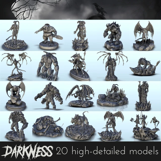 DARKNESS FULL PACK - STL file 3D printing FDM miniatures scenery EUR 31 ...