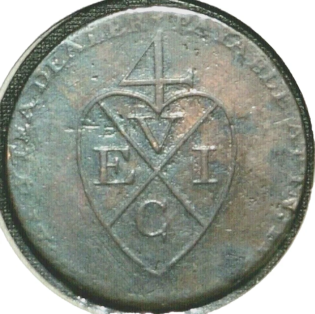 I. FIELDING TOKEN ½ Penny Lancashire Manchester 1793 UNITED KINGDOM ...