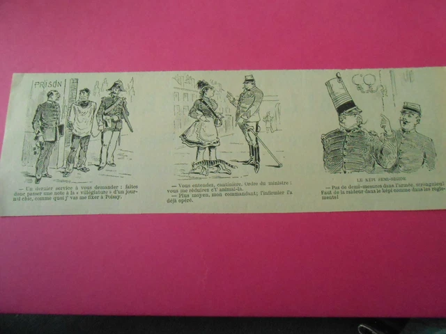 VIGNETTE 19ÈM CARICATURE Humour Le Képi semi rigide EUR 4,75 - PicClick IT