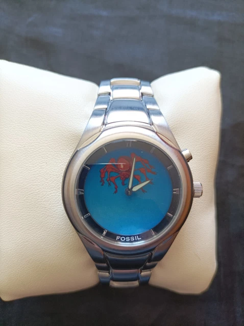 SUPER RARE FOSSIL Big Tic Stainless Steel Spider & Web Animated Watch Face WORKS EUR 80,00 ...