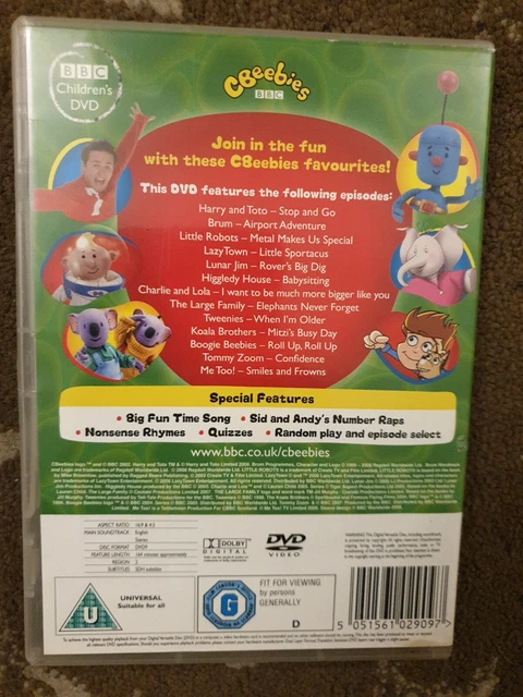 CBEEBIES BIG FUN Time Dvd Kids Brum / Little Robots / Lunar Jim / Tommy ...