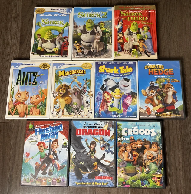 LOT OF 10 Kids Movies Family Friendly Animated Dreamworks Shrek Antz ...
