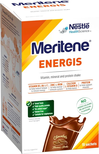 MERITENE ENERGIS CHOCOLATE Shake | 30g Powder Sachets, Pack 30 g (Pack ...