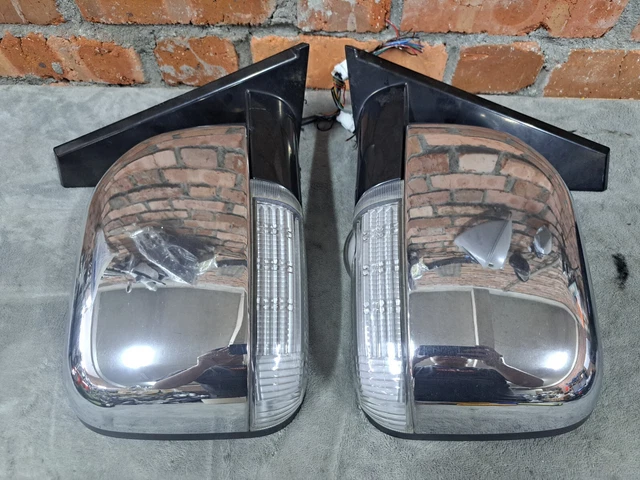 CHROME JDM MITSUBISHI DELICA D5 CV5W SIde Door Mirror With Lamps Lights ...