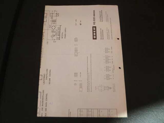 ORIGINAL SERVICE MANUAL Schaltplan UHER VG 851 STEREO EUR 11,50 ...