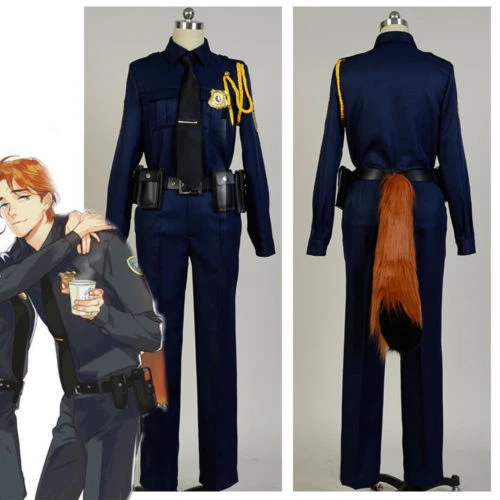 ZOOTOPIA NICK WILDE COSplay Costume Police Officer Uniform Cos utfit ...