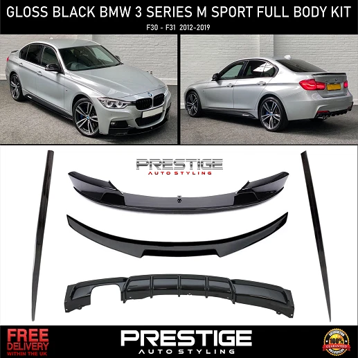 FOR BMW F30 M Performance Bodykit Front Lip Splitter Rear Diffuser ...