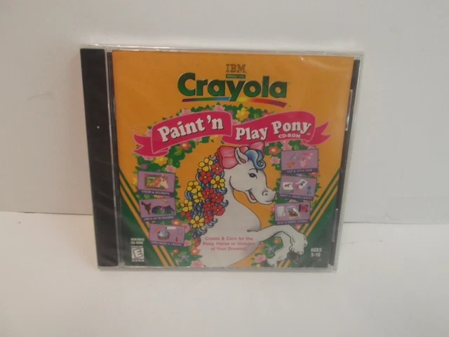 CRAYOLA PAINT 'N Play Pony Cd-Rom - 1998 Ibm Colouring Book Pc/Mac Game ...