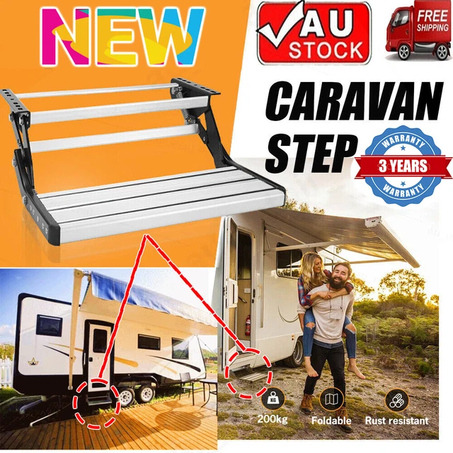 CARAVAN STEP CAMPER Trailer Motorhome RV Caravan Step Aluminium Pull ...