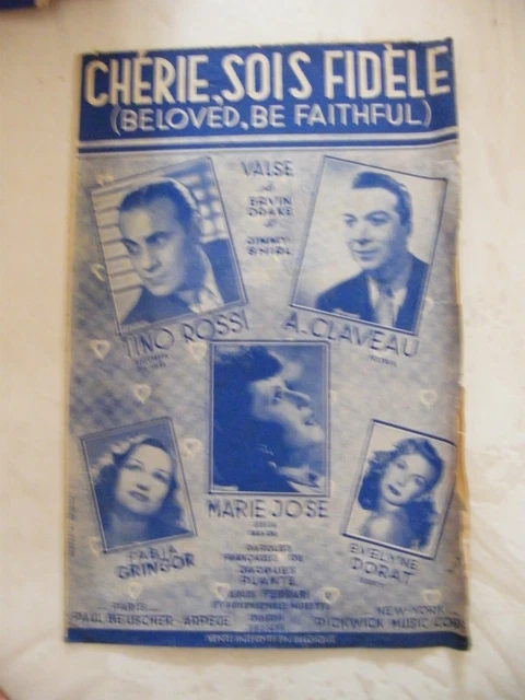 & SPARTITO CHERISHED su Ramo Fedele Tino Rossi A Claveau Marie José ...