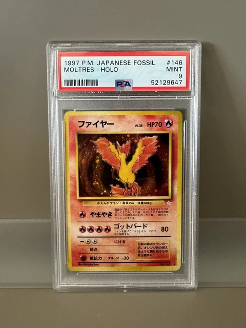1997 MOLTRES HOLO, Fossil, Japanese Pokémon Card, PSA 9 Mint EUR 85,00 ...