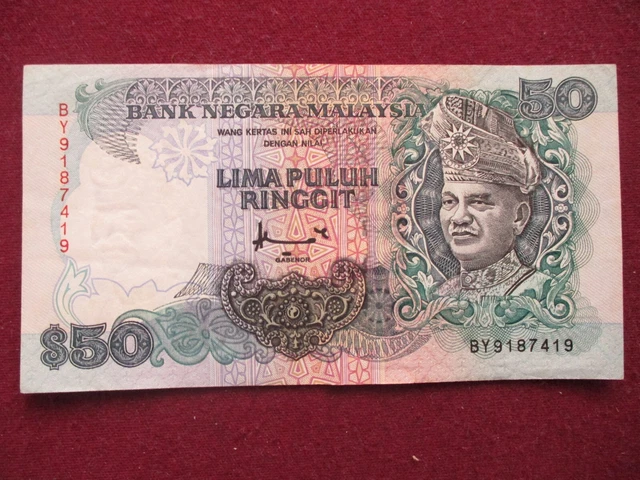 1987 MALAYSIA BANK Negara $50 Lima Puluh Ringgit Note. $35.00 - PicClick AU