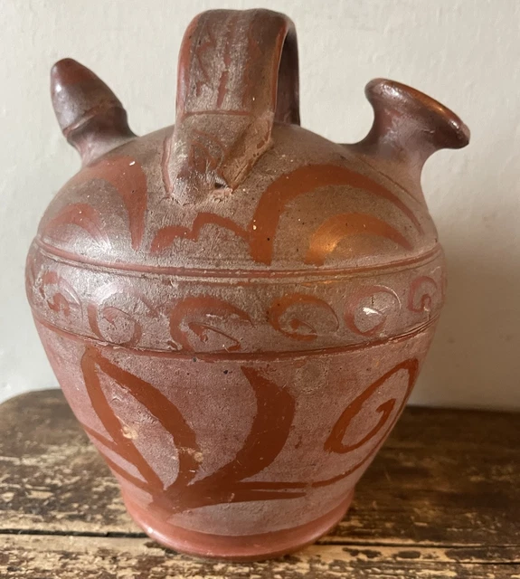 BOTIJO SPANISH TERRACOTTA Red Clay Water Jug Bottle Vintage Handmade £ ...