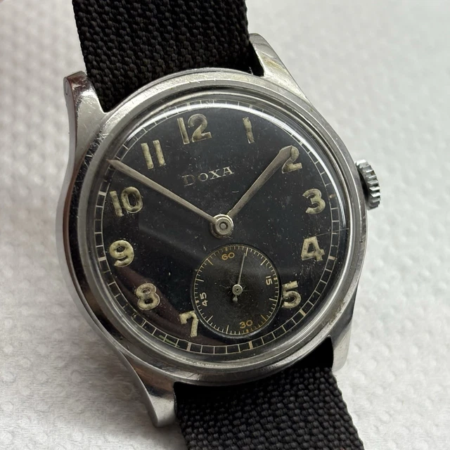 RARE GERMAN MILITARY watch DOXA Luftwaffe «D»Steel case 1940s WW2 £640. ...