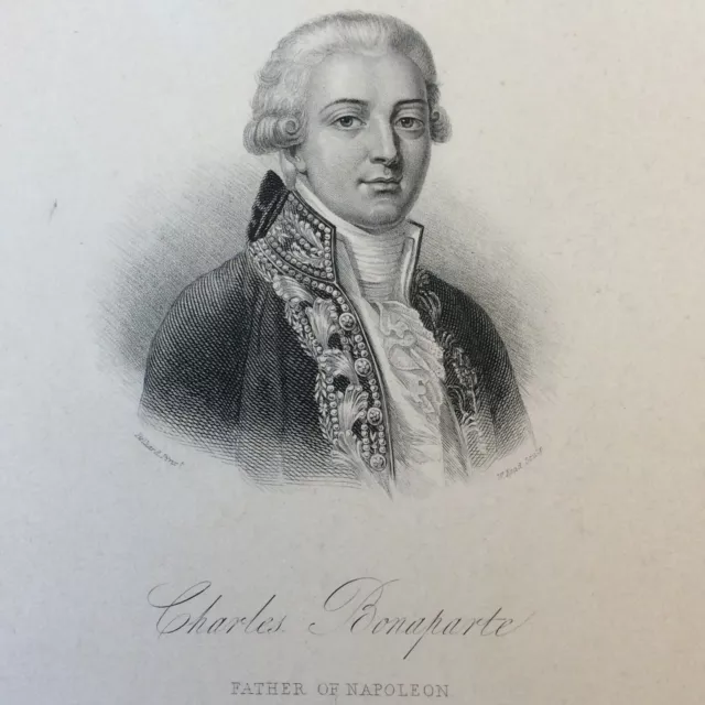 GRAVURE ANCIENNE PORTRAIT de Charles Bonaparte Father of Napoleon 1856 ... GRAVURE ANCIENNE PORTRAIT de Charles Bonaparte Father of Napoleon 1856 ...