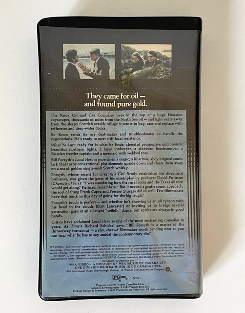 1983 VHS LOCAL Hero Collectible Family Classic Comedy Movie Black ...