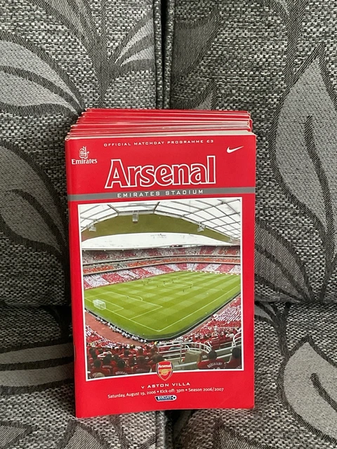 ARSENAL FOOTBALL PROGRAMMES Season 2006/07 *First Season At Emirates ...