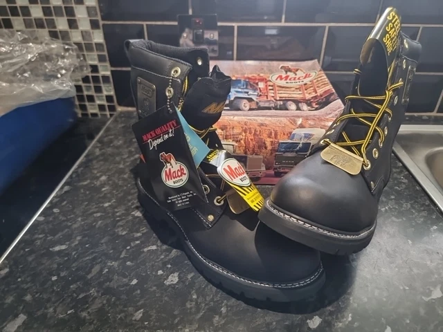 UNISEX STEEL TOE cap boots, Lace-Up Ankle ,Genuine Leather, UK 10 Mack ...