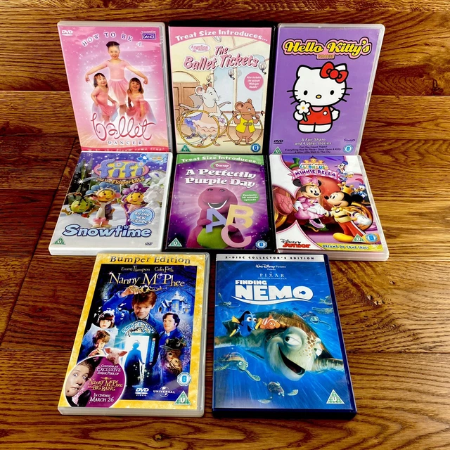 CHILDRENS DVD BUNDLE X8 Hello Kitty Mickey Mouse Nemo Barney Nanny ...