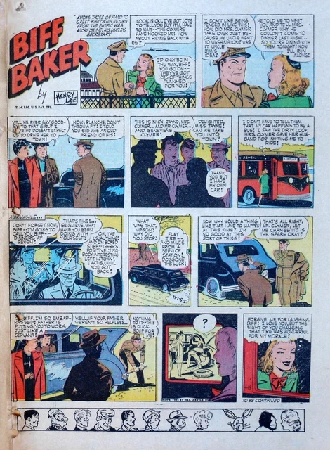 BIFF BAKER BY Henry Lee - full tab page color Sunday comic - April 15, 1945 $6.64 - PicClick AU