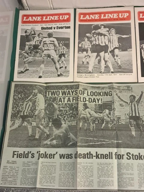 SHEFFIELD UNITED F.C. Lane Line Up Magazines with Newspaper Cuttings £ ...