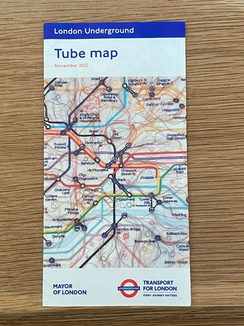LONDON UNDERGROUND TUBE Map November 2022 TFL £1.99 - PicClick UK