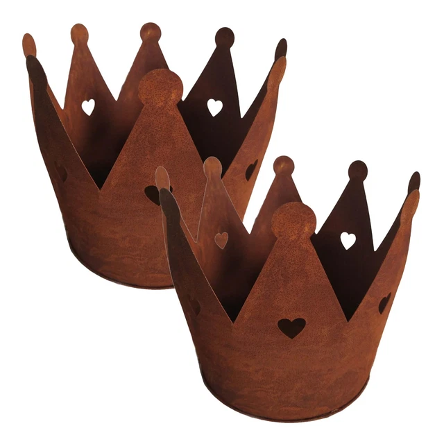 UNUS® GARTENDEKO ROST Krone 2er Set Edelrost Metall Garten Deko ...