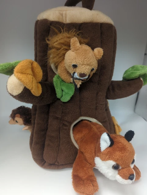 RICHARD LANG HIDEAWAY PlushTree Toy 5 Animals Squirrel Fox Owl Bunny ...
