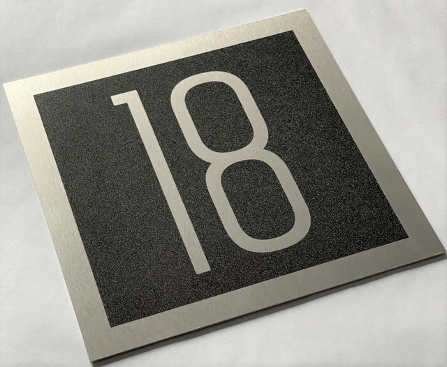 HOUSE LICENSE PLATE House Number Aluminum No. 1-100 Modern Stainless ...